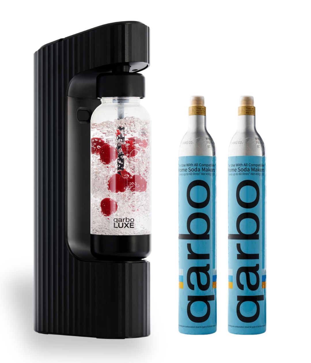 qarbo LUXE - Metal - Sparkling Water Maker with two CO2 Cylinders ...